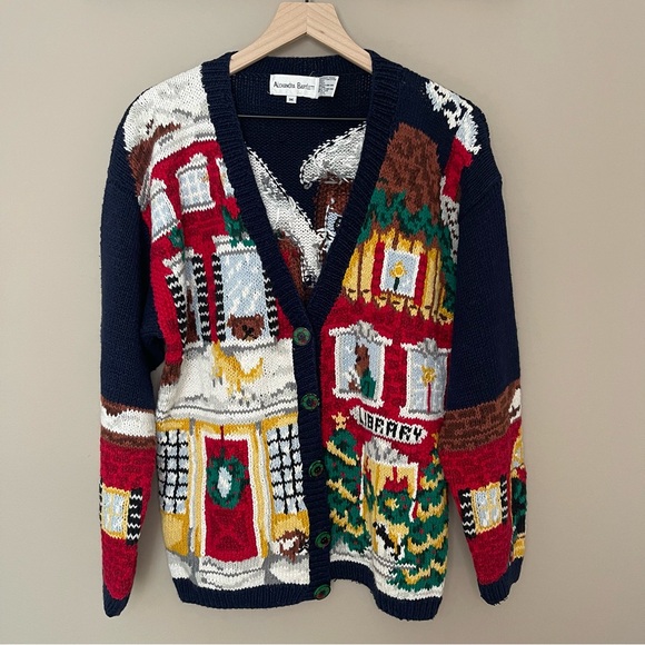 Alexandra Bartlett | Sweaters | Vintage Christmas Cardigan Sweater Xl ...